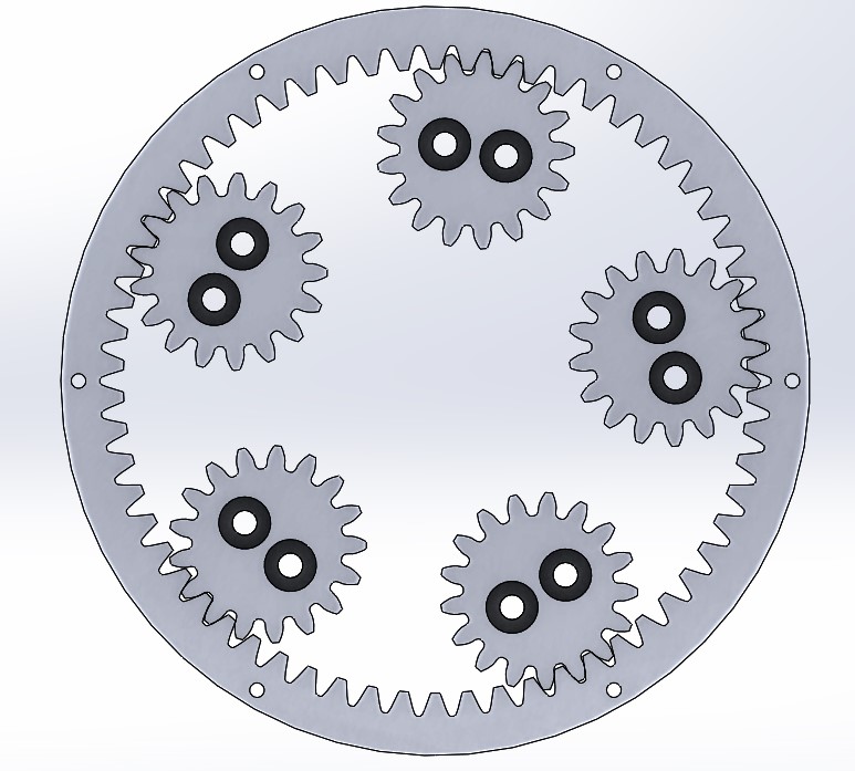 STL file planetary gear set-type2-5 planetary gears-D72 ⚙️・3D printing ...