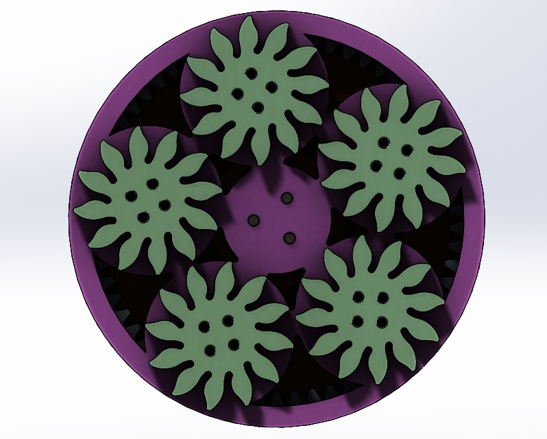 STL file planetary gear set-type2-5 planetary gears-D72 ⚙️ ・3D printing ...