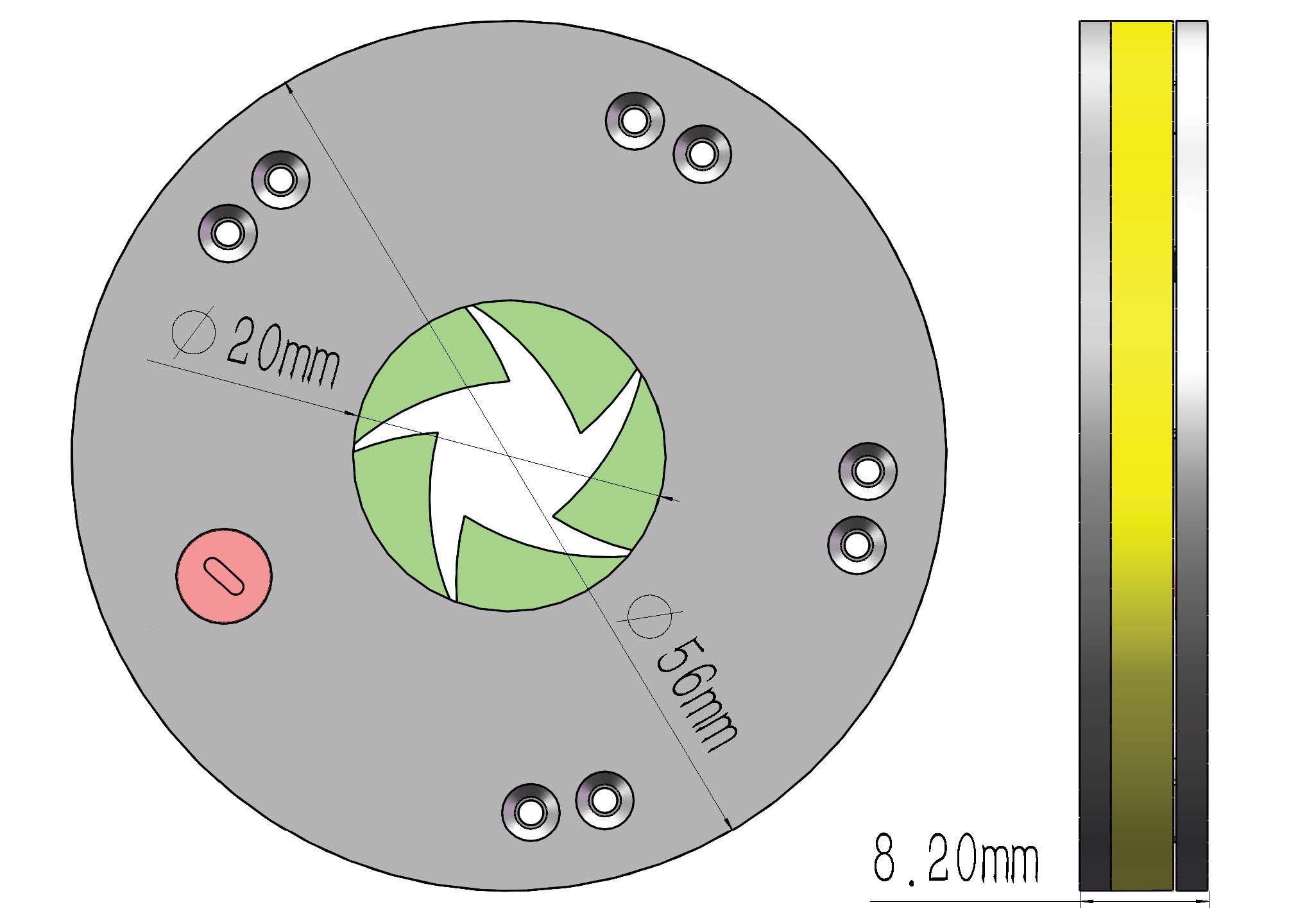 STL file 3DP5BLROD20A Mechanical Iris shutter diy diaphragm mechanism 🎲 ...