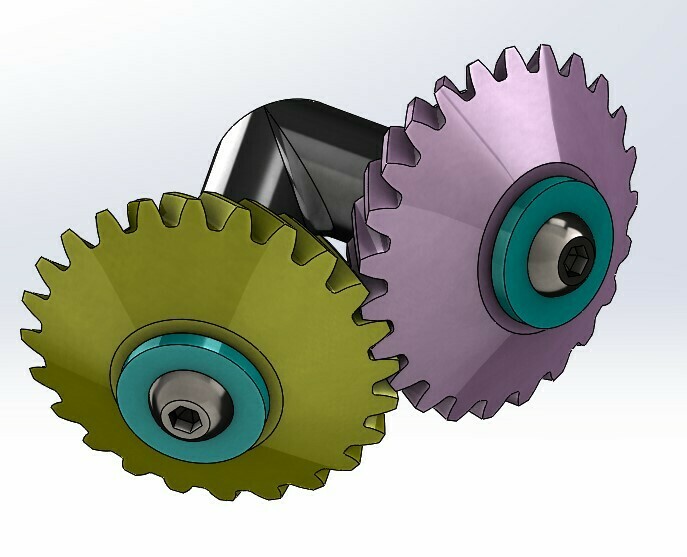 Free STL file Simple spiral bevel gear set-2 gears-t24m1deg60 ⚙️ ・3D ...