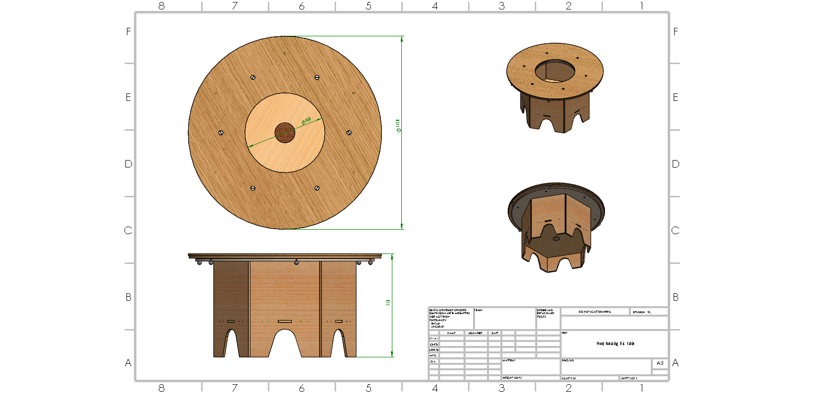 3D file Wood Rotating Dining Table Design V1-TBRI61450776 🪵 ・3D ...