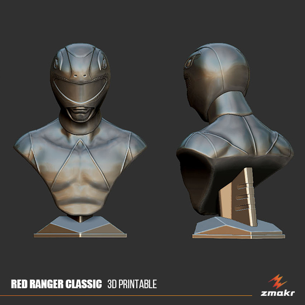 3D file Red Ranger Classic Bust - Fan Art 👤 ・3D printable design to ...