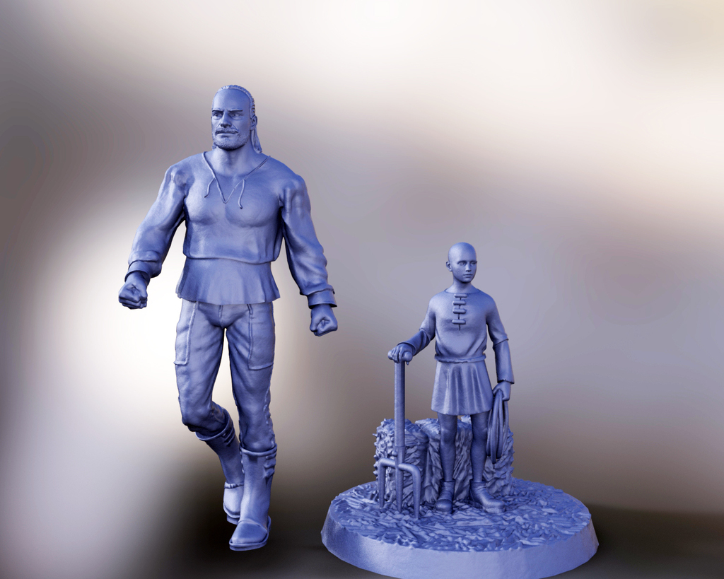 Free 3D file Big Al and his stable boy Pell 👦 ・Object to download and ...