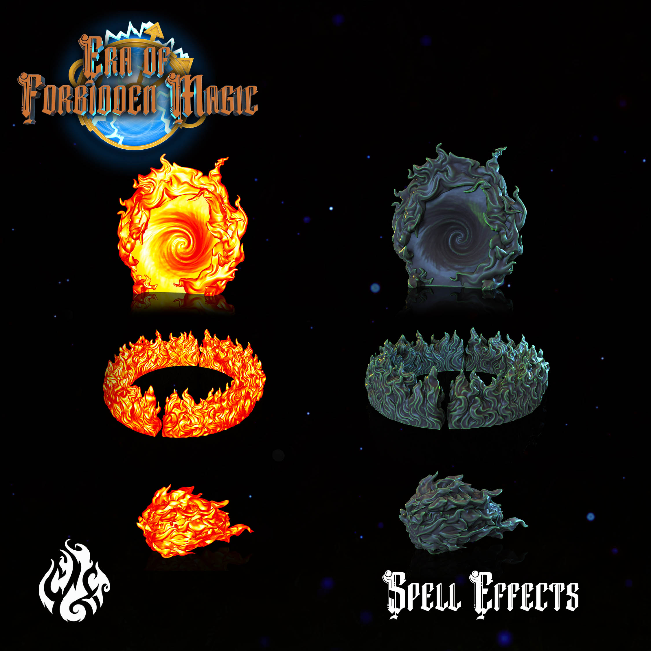 🪄 Era of Forbidden Magic: Spell Effects・ 3D File for ・Cults