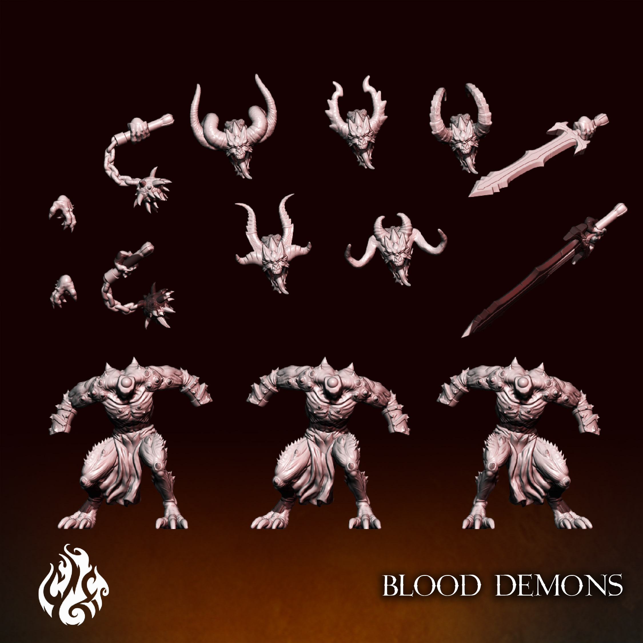 🩸 Blood Demons・ 3D File for ・Cults