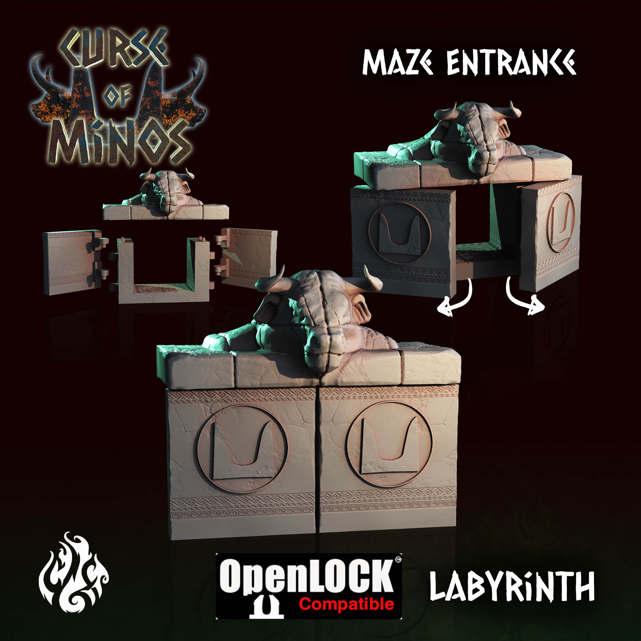 🤴 King Minos Labyrinth・ 3D File for ・Cults