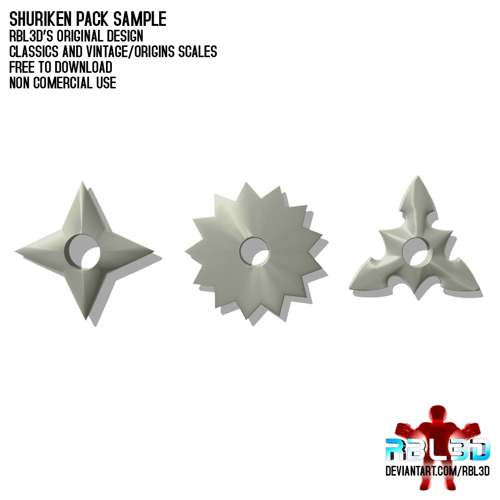 🆓 Shurikens Amostra grátis・Arquivo OBJ Grátis para Impressão 3D・Cults