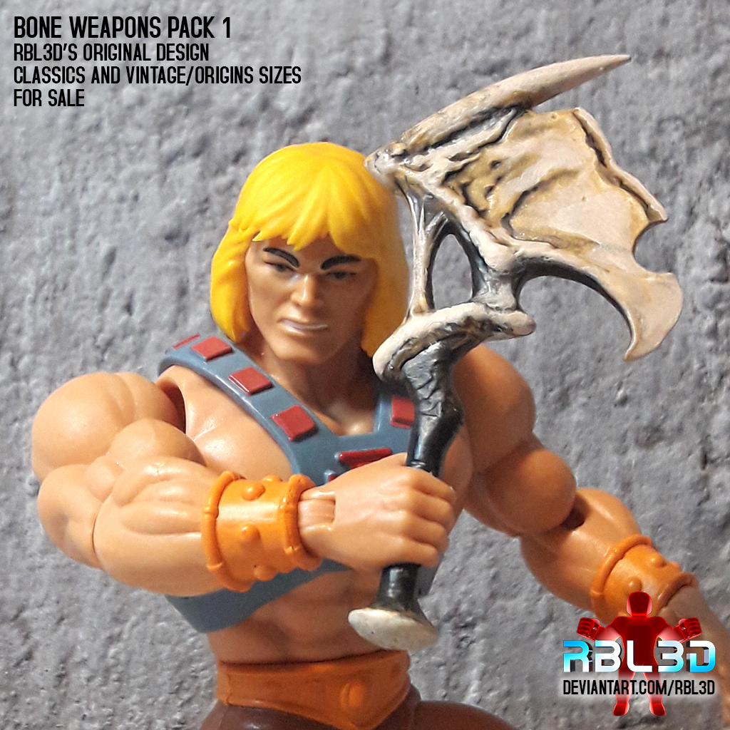 🦴 Bone Weapons Pack 1 (Axe, Ring, Staff)・ OBJ File for ・Cults