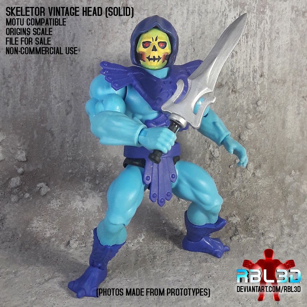 🦸 Skeletor Vintage head for Origins, Classics and Masterverse・ OBJ File ...