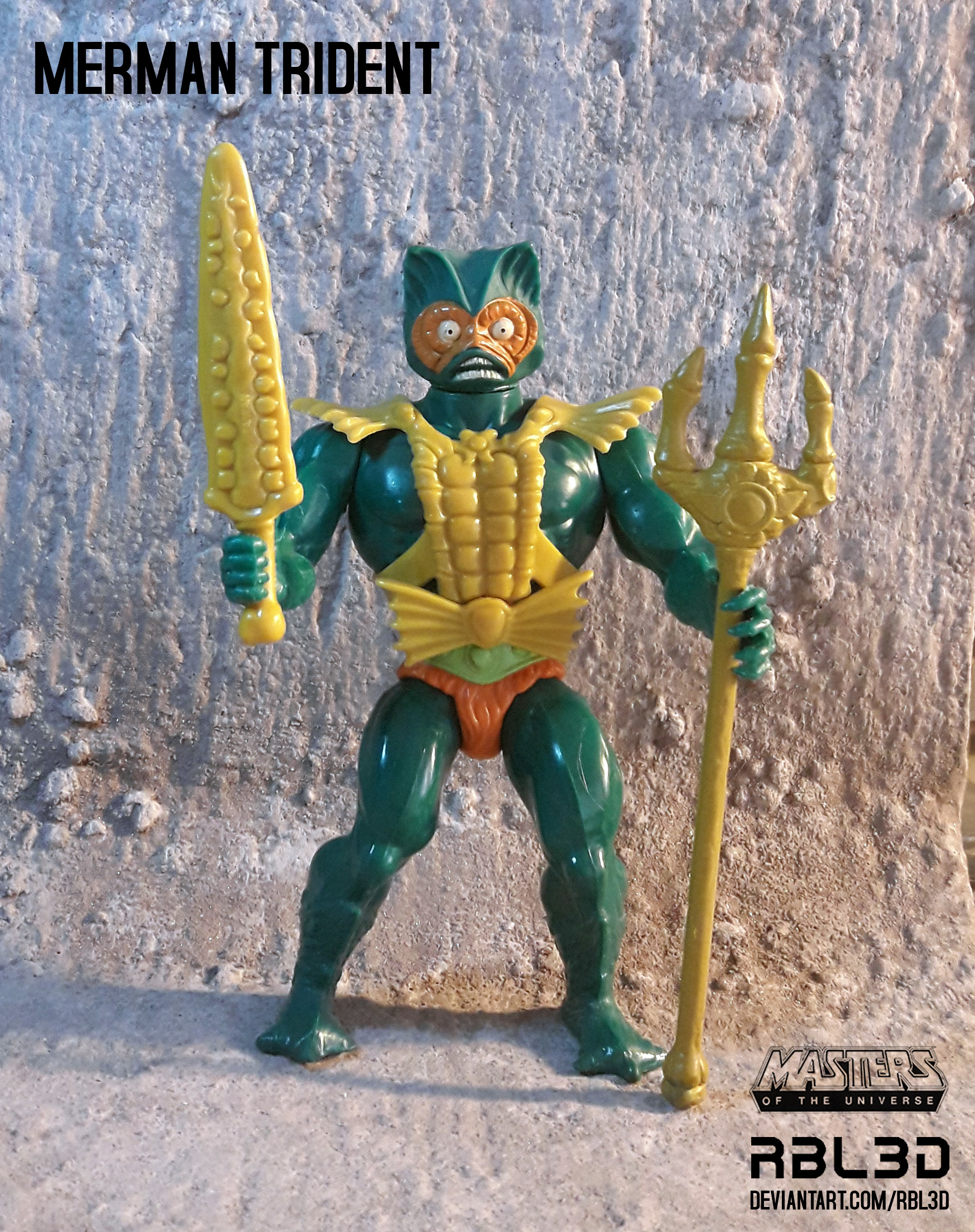 🔱 Merman's Trident weapon for vintage and origins (MOTU HE-MAN)・ OBJ ...