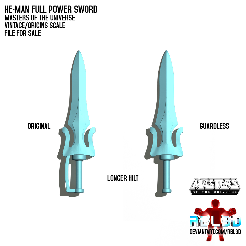🗡️ He-man Full Power Sword Origins/Vintage (MOTU HE-MAN) Updated・ OBJ ...