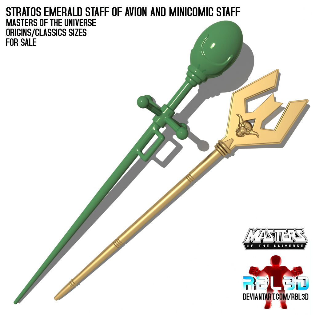 OBJ file Stratos Emerald Staff of Avion and minicomic staff Motu 🔫・3D ...