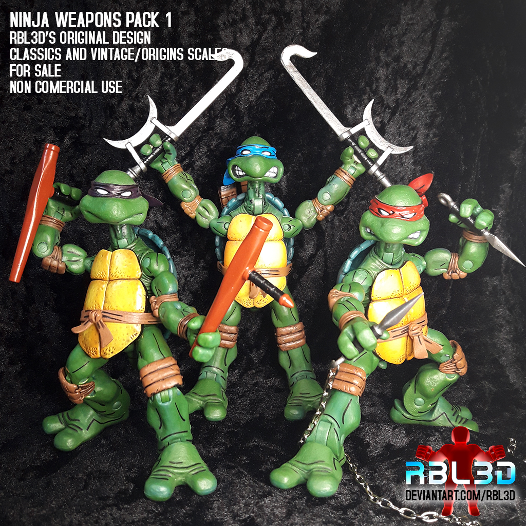 🥷 Ninja weapons for action figures pack 1・ OBJ File for ・Cults