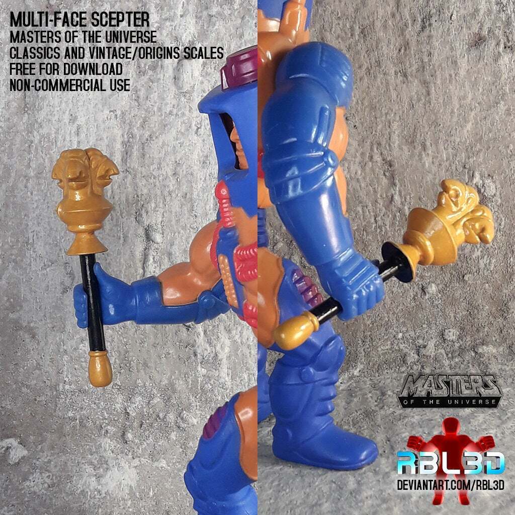 Free OBJ file Man-e-Faces/Multi-Face Scepter (Motu) 🎲・3D printer model ...