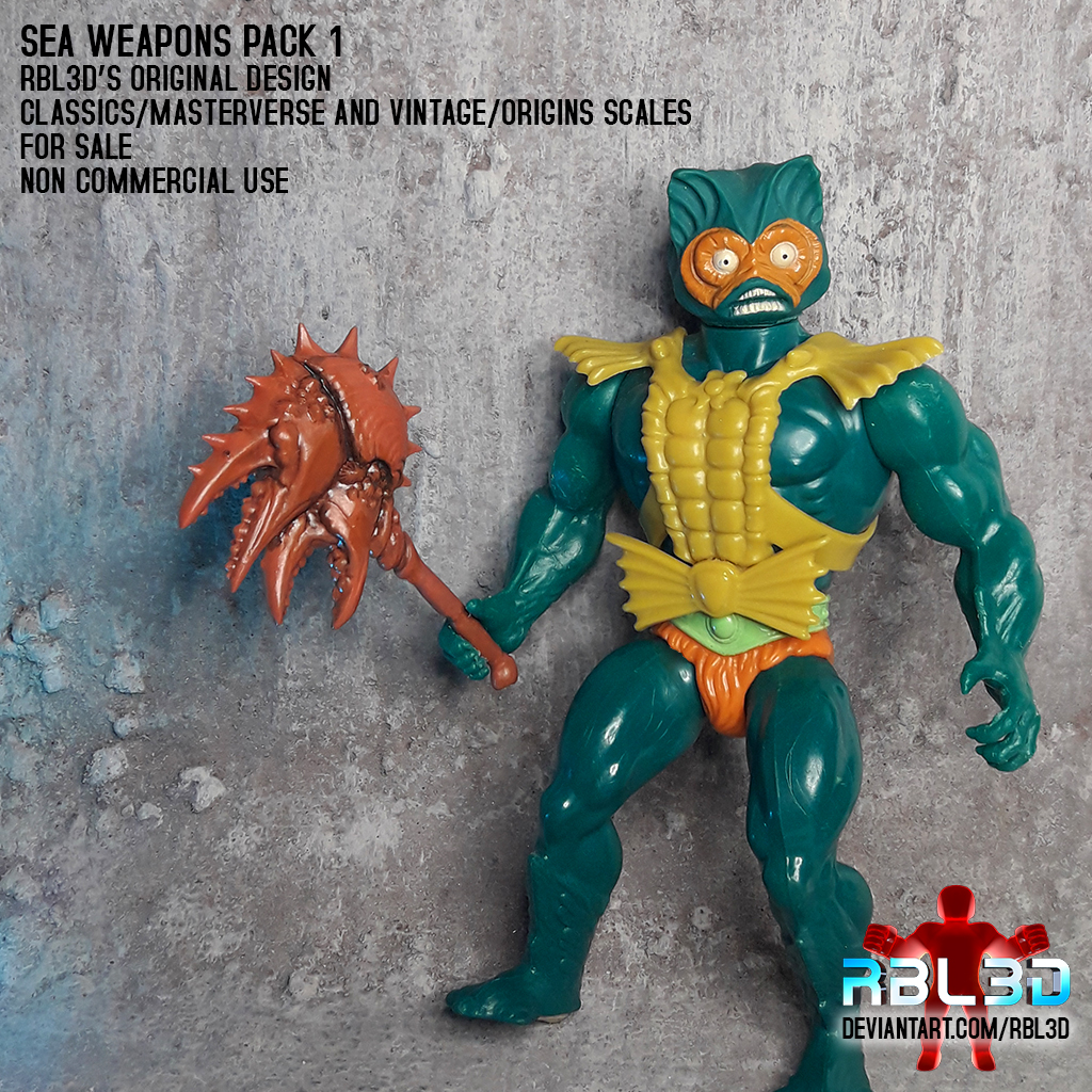 OBJ file Sea Weapons Pack 1 (Claw, Mace, Greatsword) 🔫 ・3D printable ...