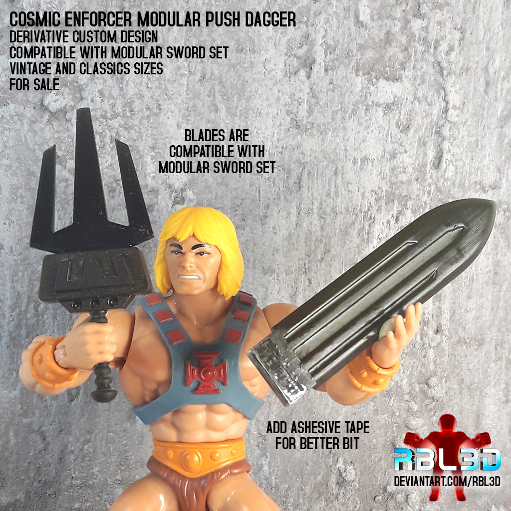 🗡️ Cosmic Enforcer Modular Push Dagger custom motu weapon・ OBJ File for ...