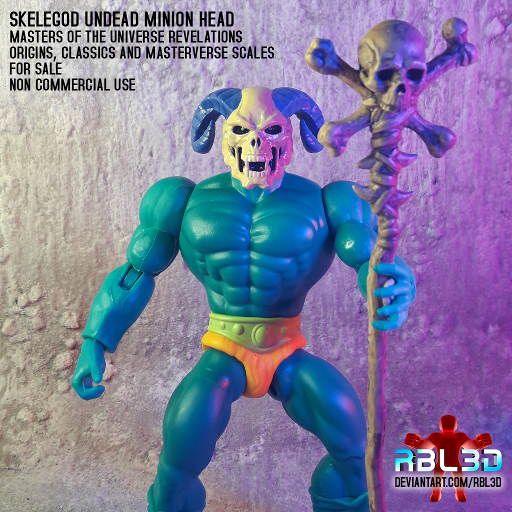 👹 Skelegod Undead Minion Head (Motu 3 scales)・ OBJ File for ・Cults