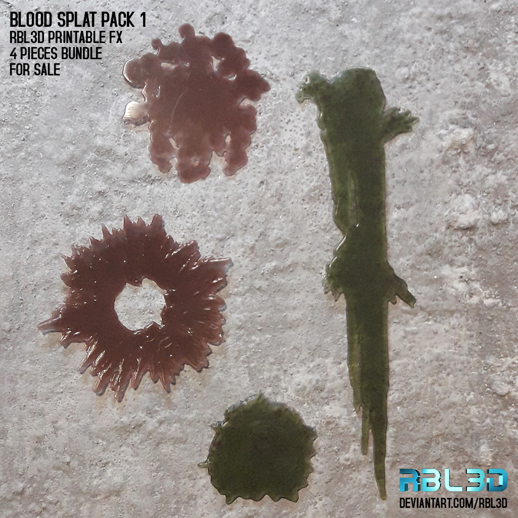 🩸 Blood Effects Splat Pack 1・ OBJ File for ・Cults