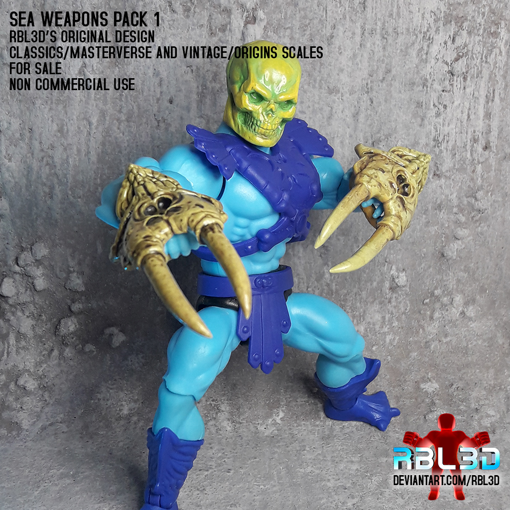 OBJ file Sea Weapons Pack 1 (Claw, Mace, Greatsword) 🔫 ・3D printable ...