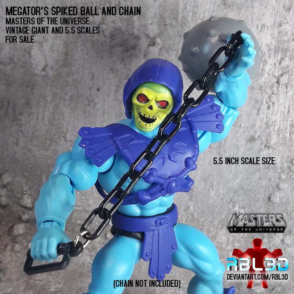 🔫 Megator Spiked Chain and Ball vintage giant weapon (MOTU HE-MAN)・ OBJ ...