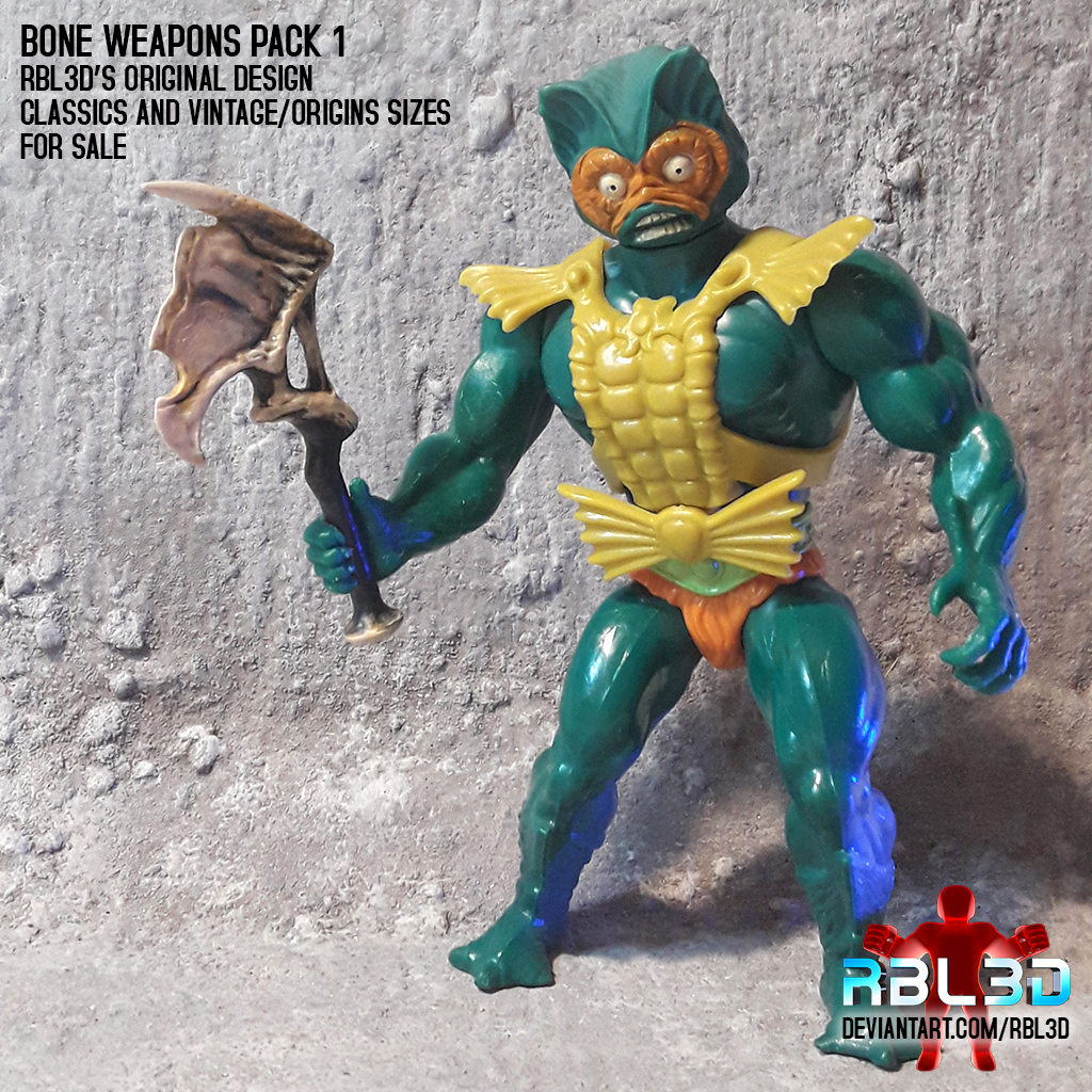 OBJ file Bone Weapons Pack 1 (Axe, Ring, Staff) 🦴 ・3D print model to ...