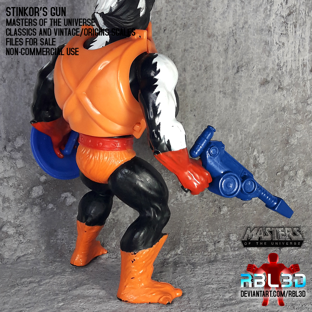 🔫 Stinkor Gun for Motu Origins Vinatge and Classics・ OBJ File for ・Cults