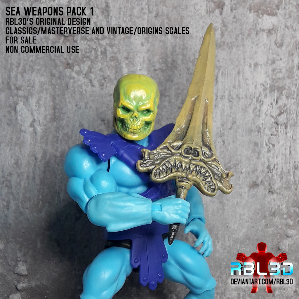OBJ file Sea Weapons Pack 1 (Claw, Mace, Greatsword) 🔫 ・3D printable ...
