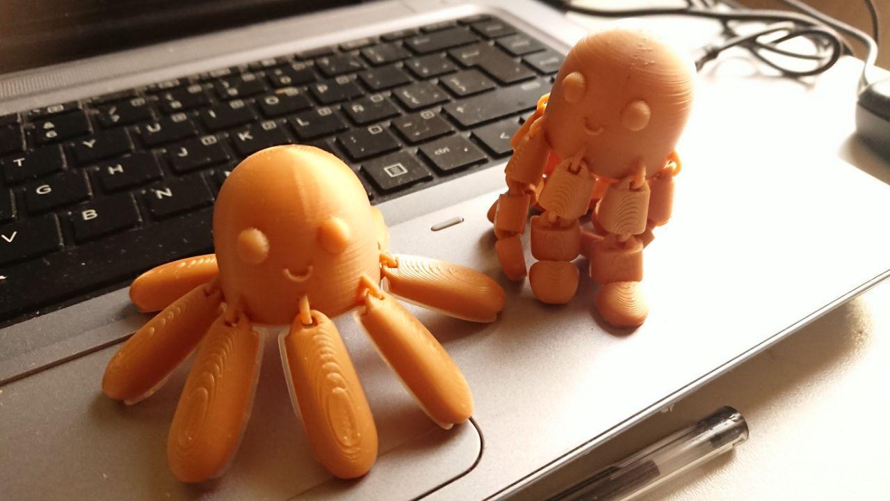 🐙 Articulated Octopus- Happy/Angry Octopus FLEXI PRINT-IN-PLACE・ STL ...