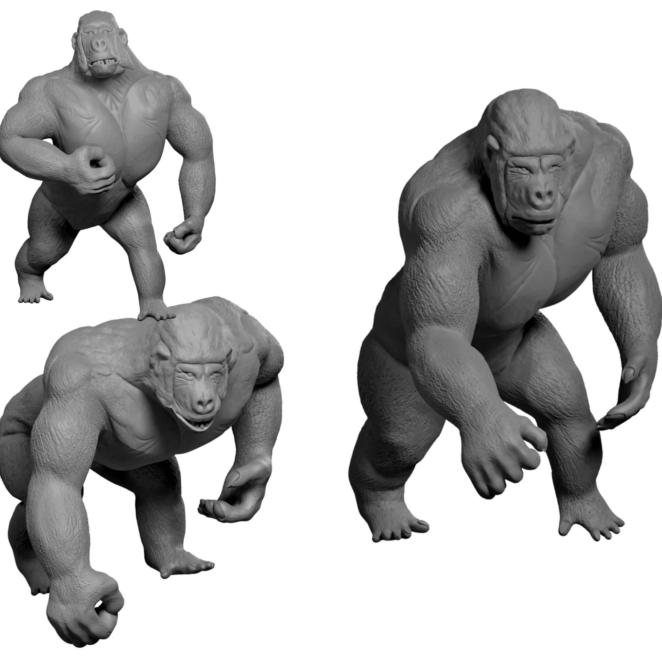 STL file dnd Gorilla miniatures 🦍 ・3D printer design to download・Cults