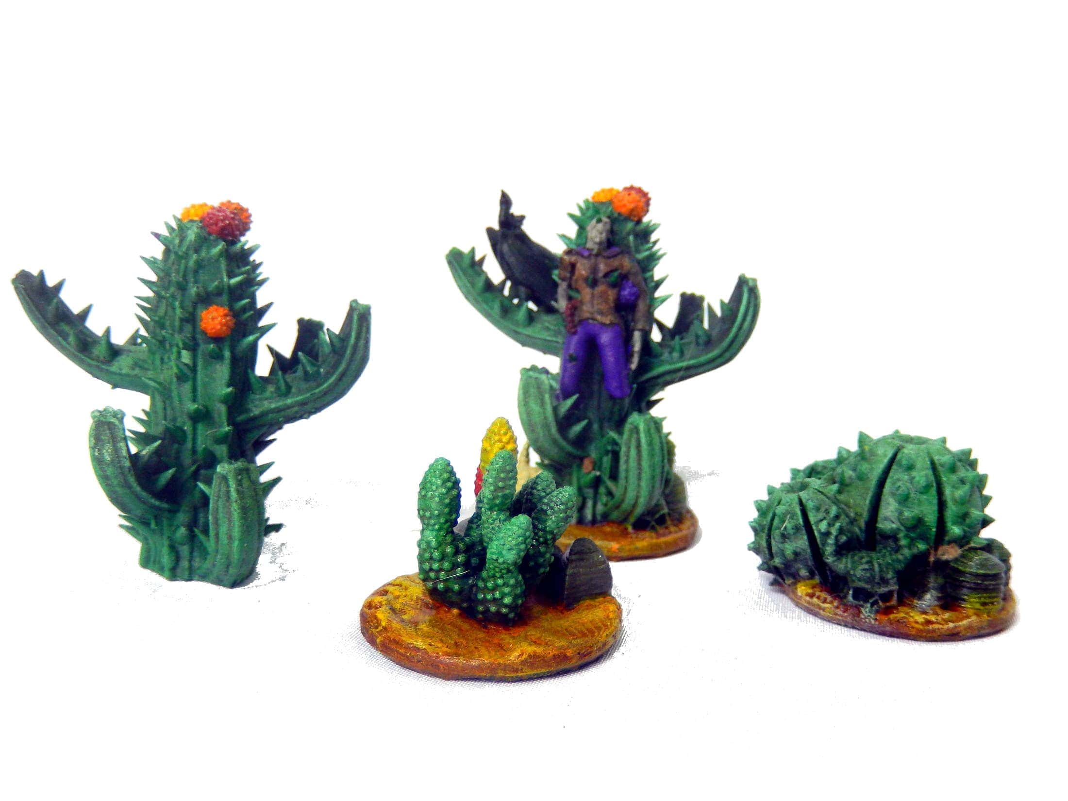 🌵 Cactus plant set fantasy scatter terrain (desert plants and scatter terrain, tabletop/wargame ...