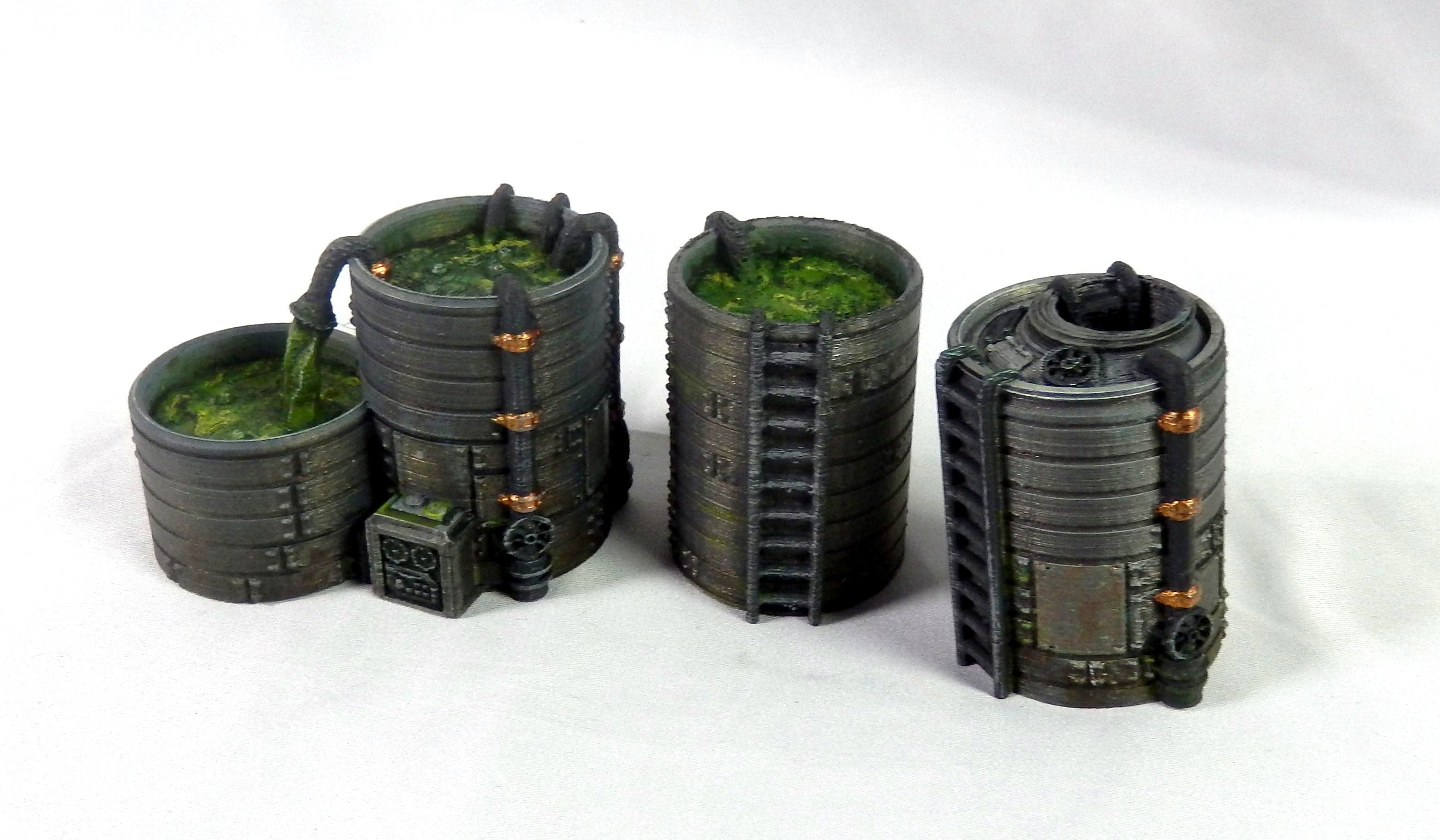 🥼 4 x Chemical vat designs (Wargame factory/chemical lab terrain)・ 3D ...