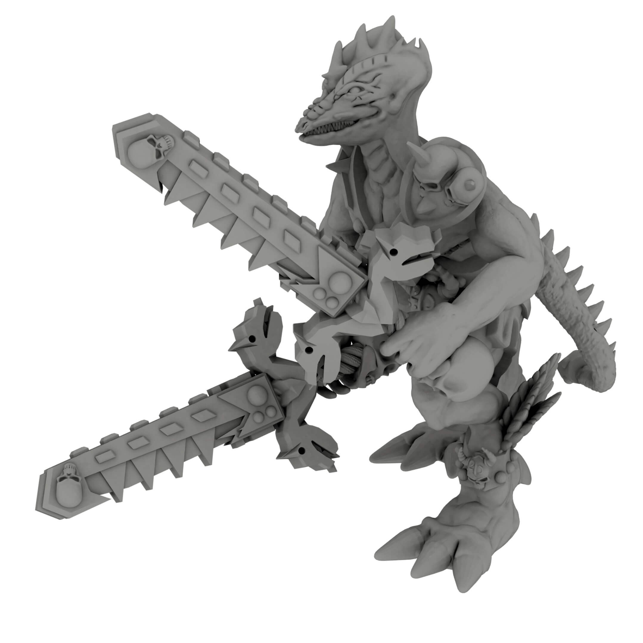 🦎 Lizard people warriors including 4 armed lizard warrior・ STL File for ...