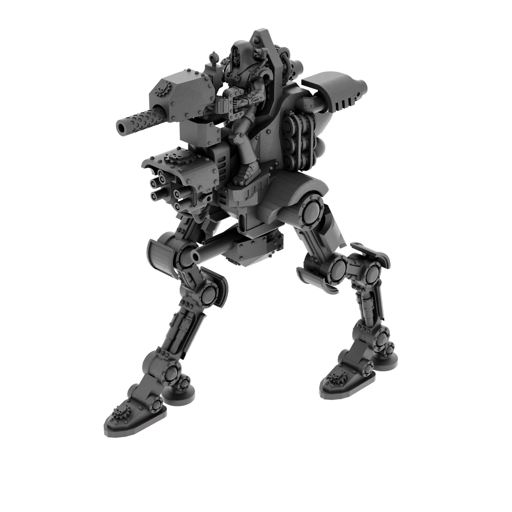 🔫 Sand Strider (Walker gun mech with pilot resin miniature)・ 3D File ...
