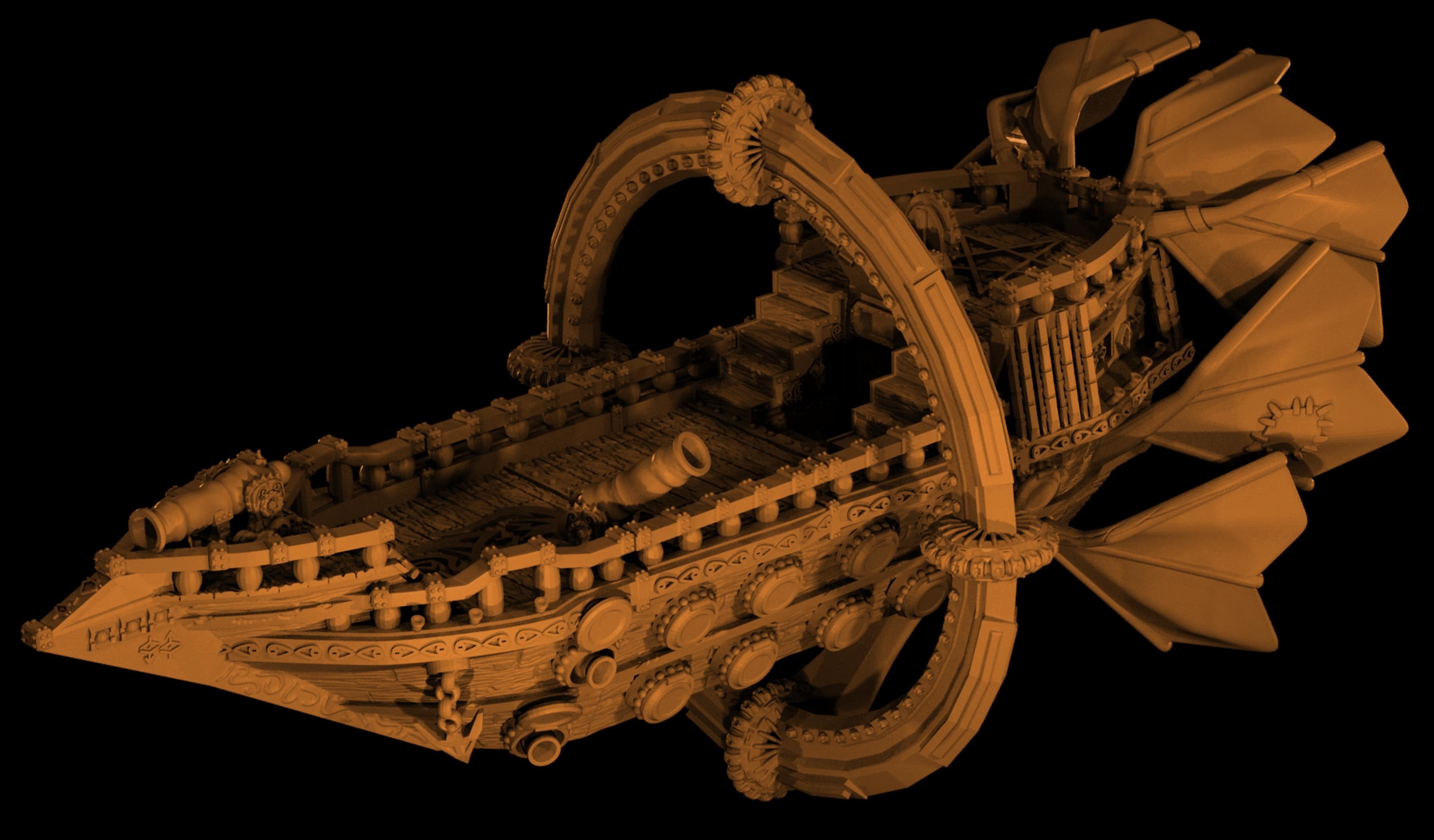 🎲 Elemental skyship - fantasy flying airship・ STL File for 3D printing ...