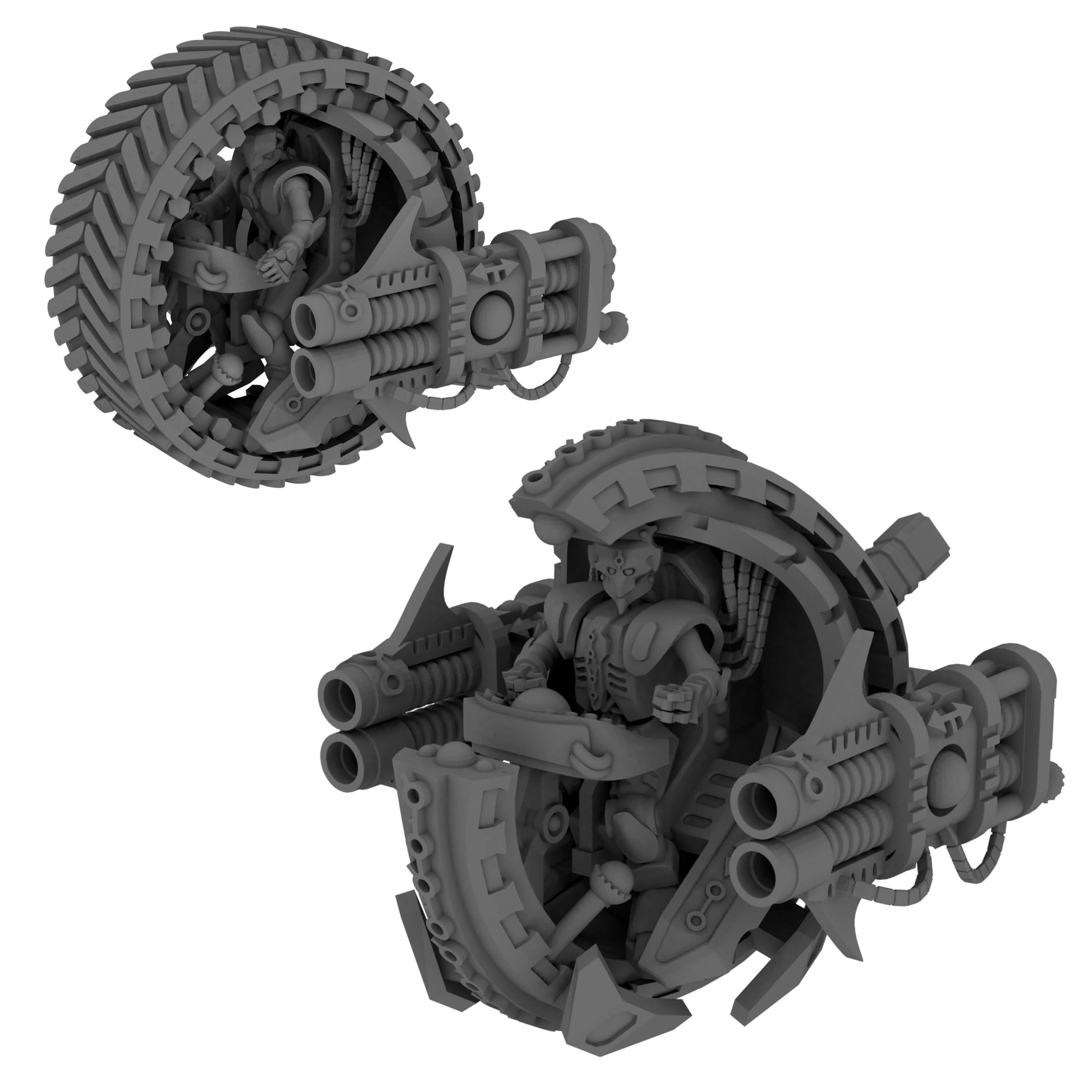🪦 Tomb sentinel hover, crawler doom wheel bike set・ 3D File for 3D ...