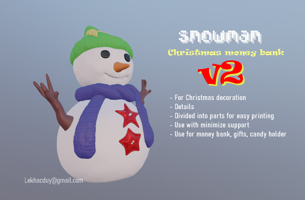 STL file Snowman - money bank - piggy bank ☃️ ・Design to download and ...