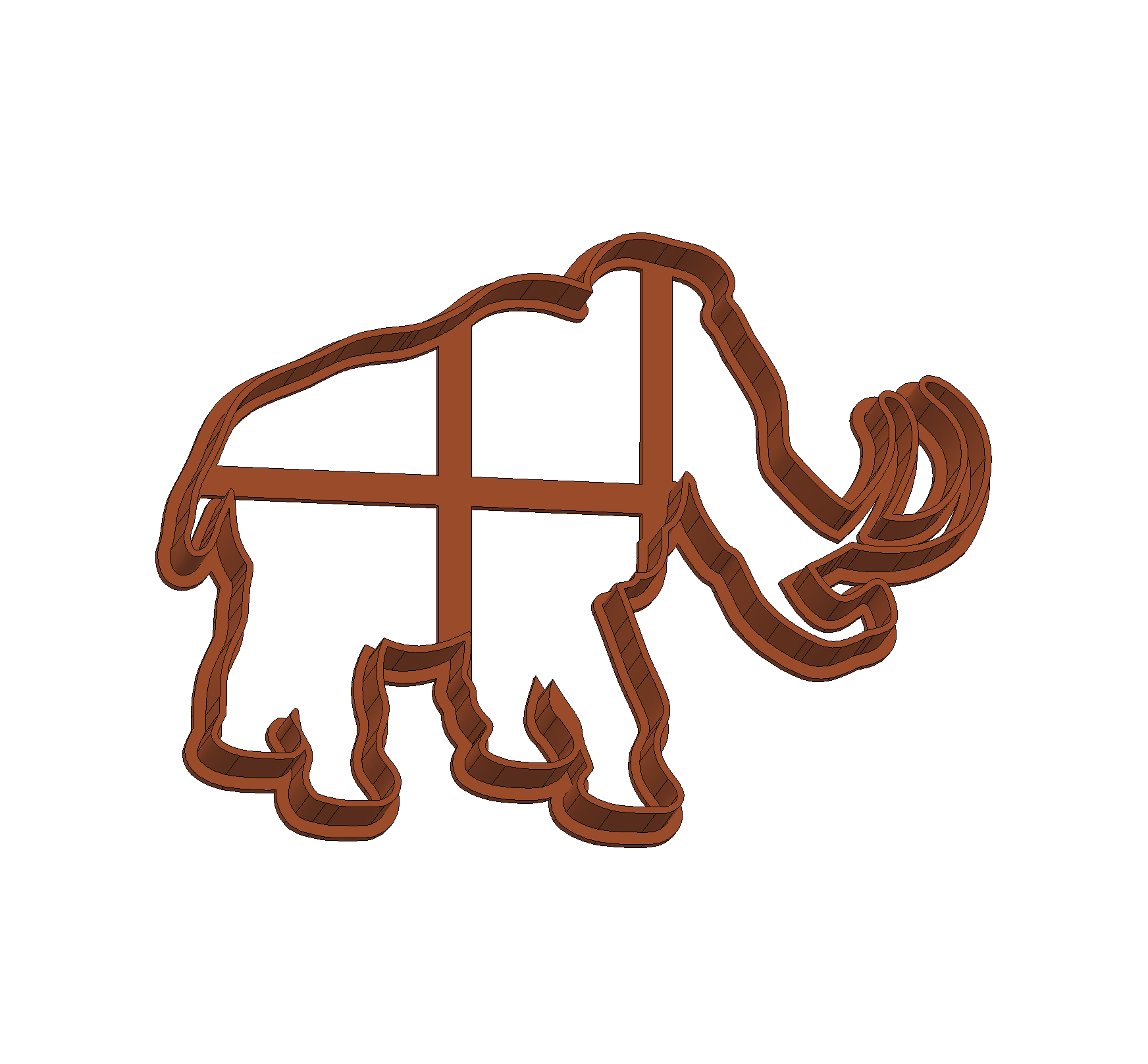 STL file mammoth cookie cutter - cortante de mamut galleta cortador 🦣 ...
