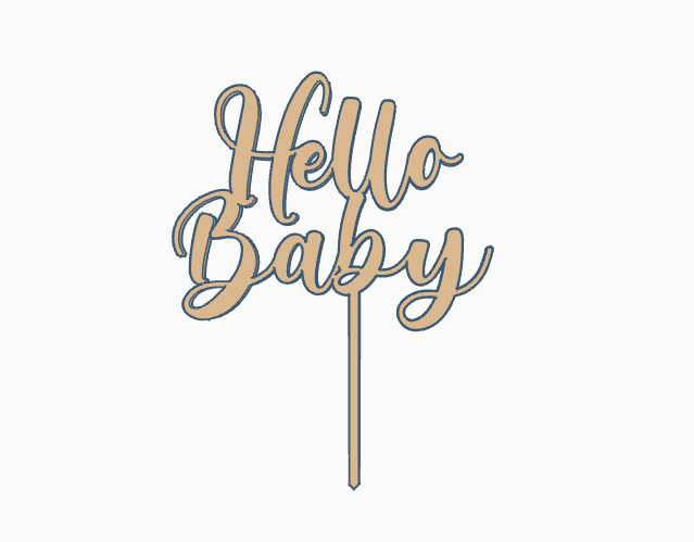 STL file hello baby topper 👋 ・3D print design to download・Cults