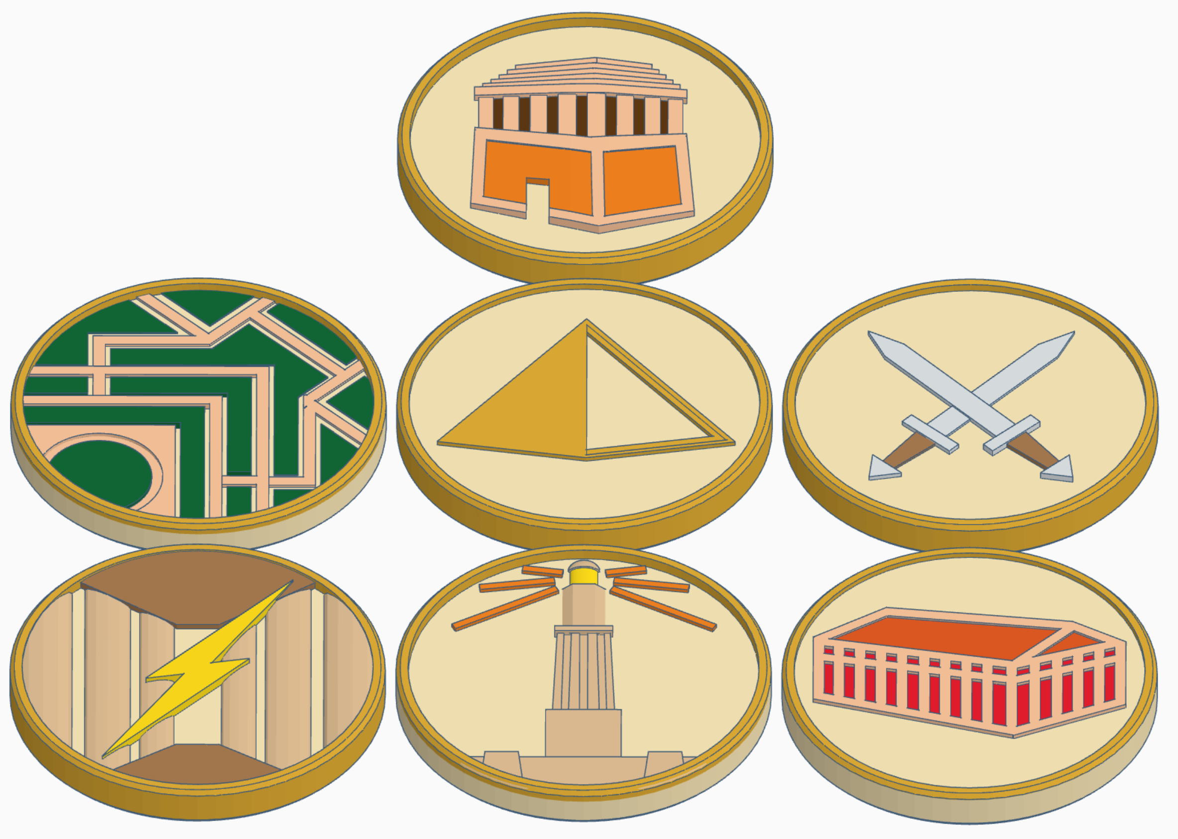 Free STL file 7 Wonders - Wonder Chips 🎲 ・Object to download and to 3D ...