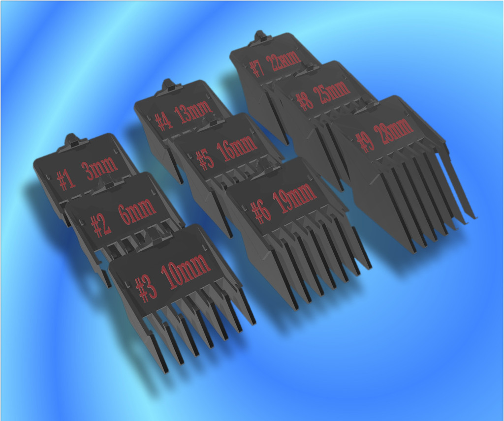 💇 Wahl v2.0 Hair Clipper Attachments Size 1-9 3mm-28mm・ STL File for 3D ...