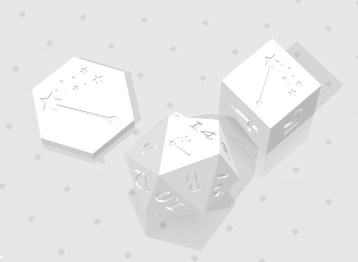 STL file D2, D6 and D20 - Magic Wand Symbol Logo 🪄 ・3D printing ...