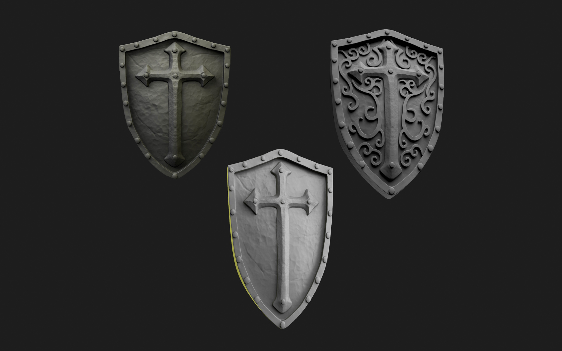 🔫 Medieval Weapons Shield pack・ 3D File for ・Cults