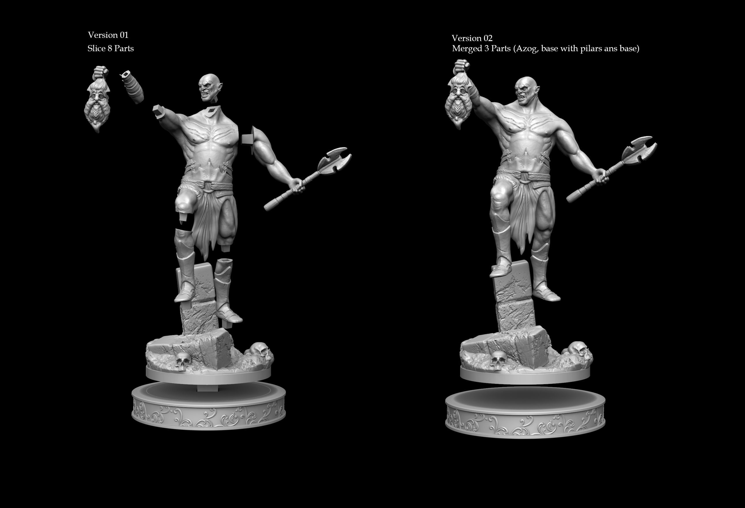 3D file AZOG Decaptation of King Thror (Update 2023) 🤴 ・3D printing ...