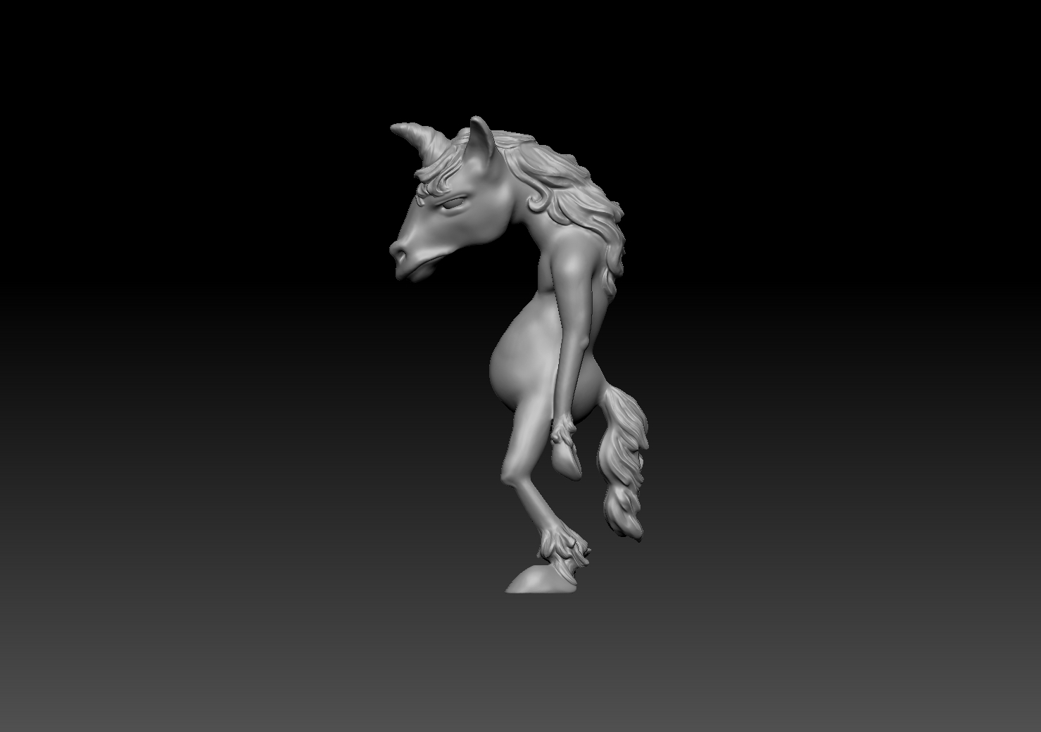 🦄 Sloppy Unicorn Grumpy Cute Funny Sculpture・ 3D File for ・Cults