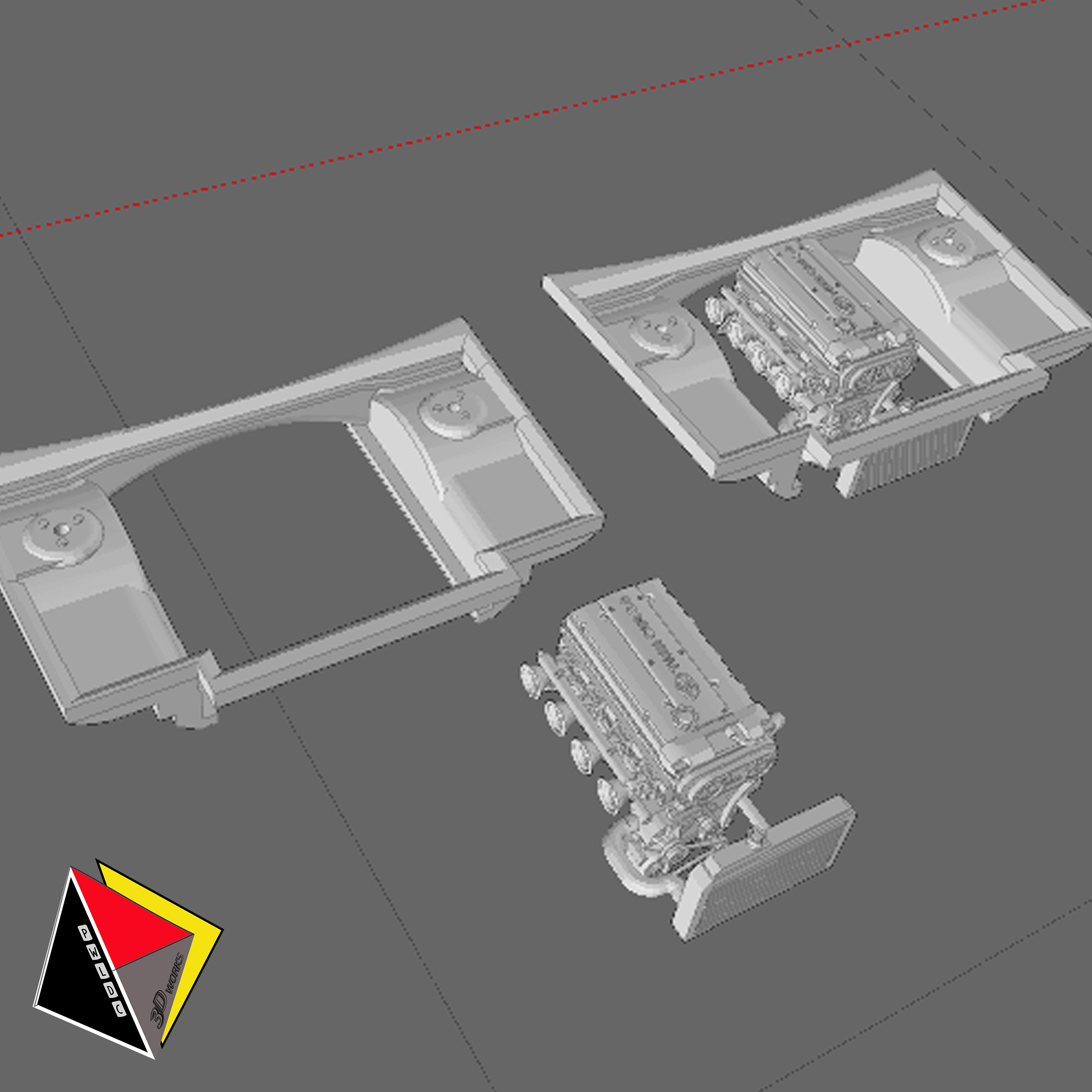 🥵 1/64 Scale 4AGE Engine Hot Wheels Toyota AE86・ STL File for ・Cults