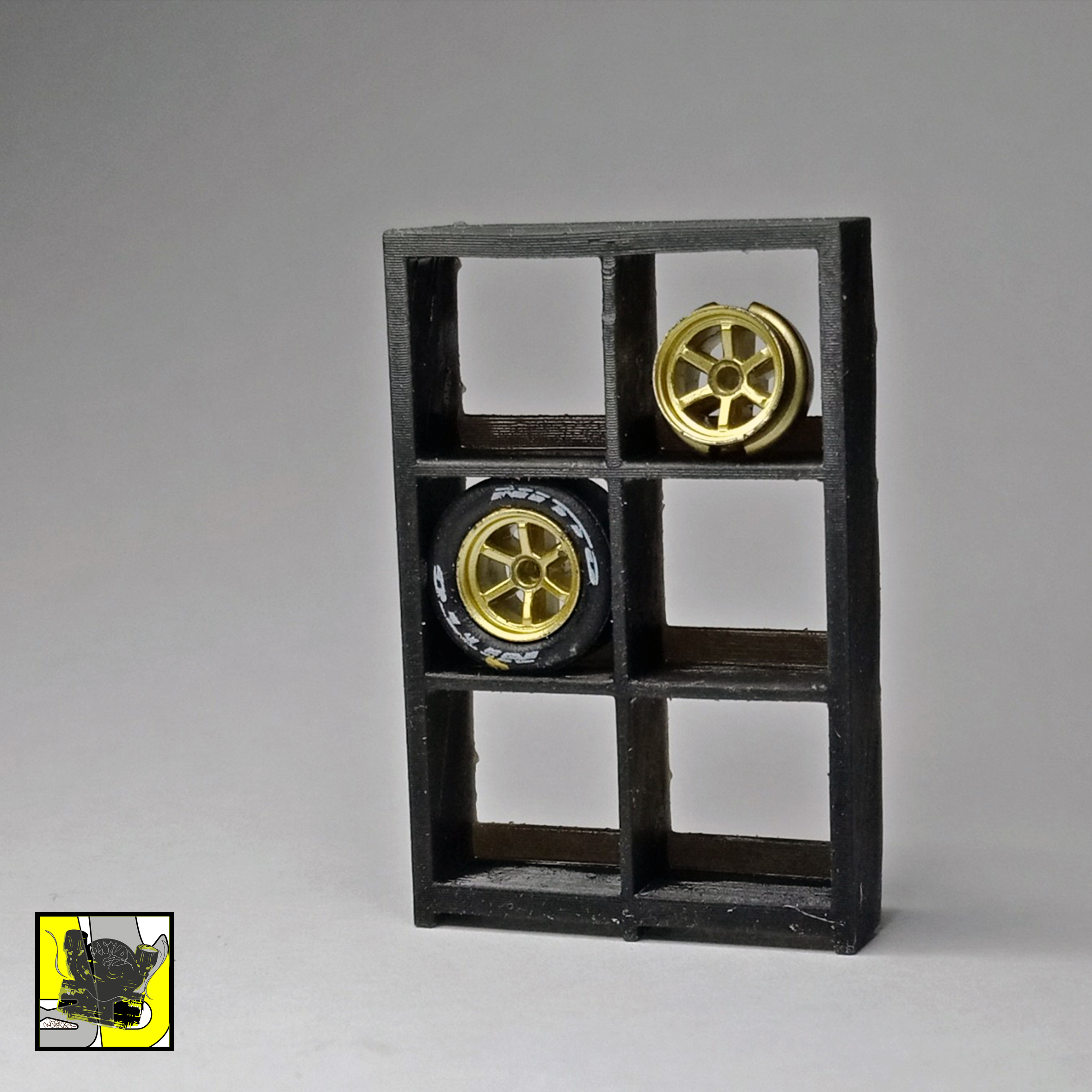 Arquivo grátis STL Rack For Tires Diorama Ver.2 1/64 Scale 🚗 ・design para impressão 3D para ...