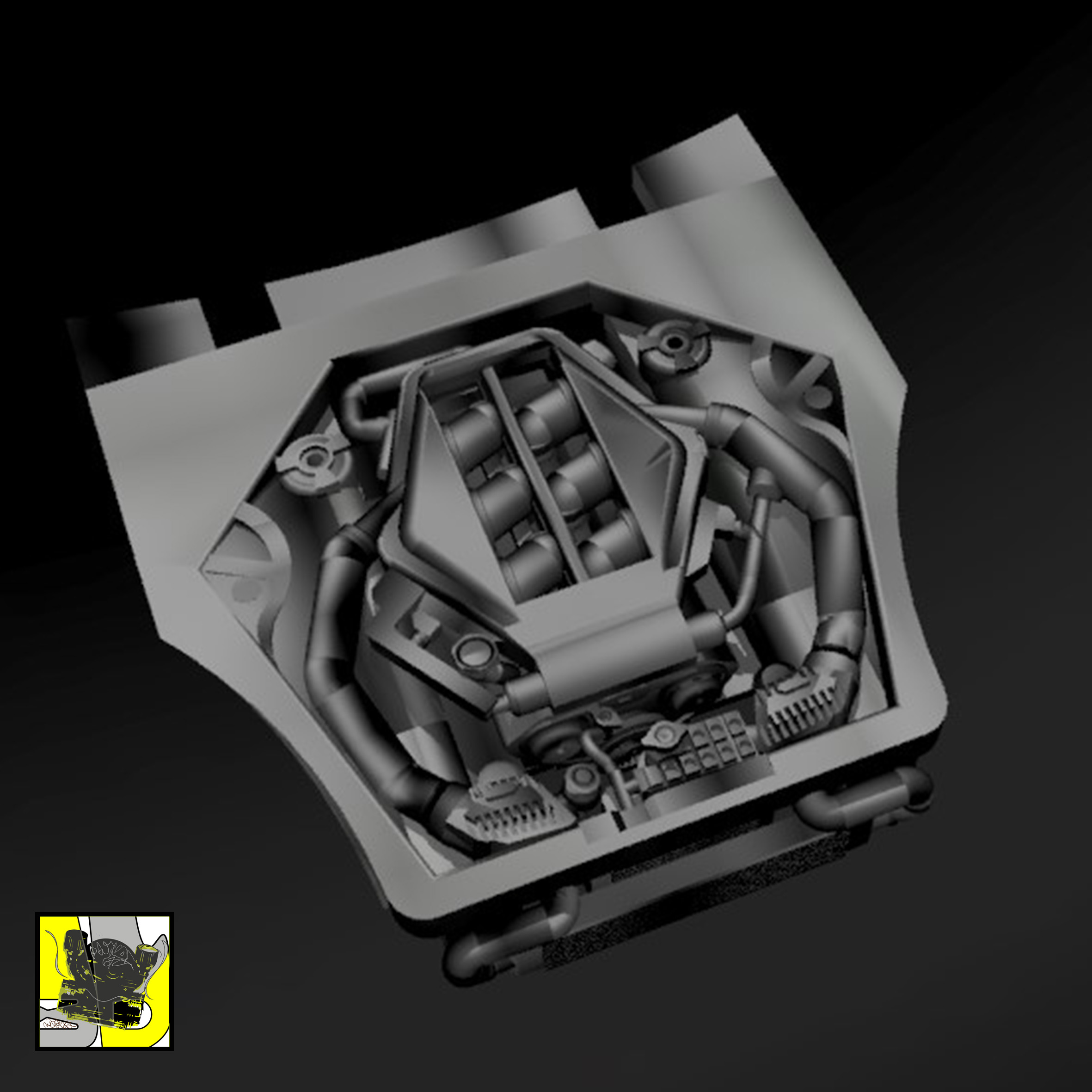 🥵 VR38 V.2 Engine Hot Wheels Nissan Skyline R35 Reguler 1/64 Scale・ STL ...