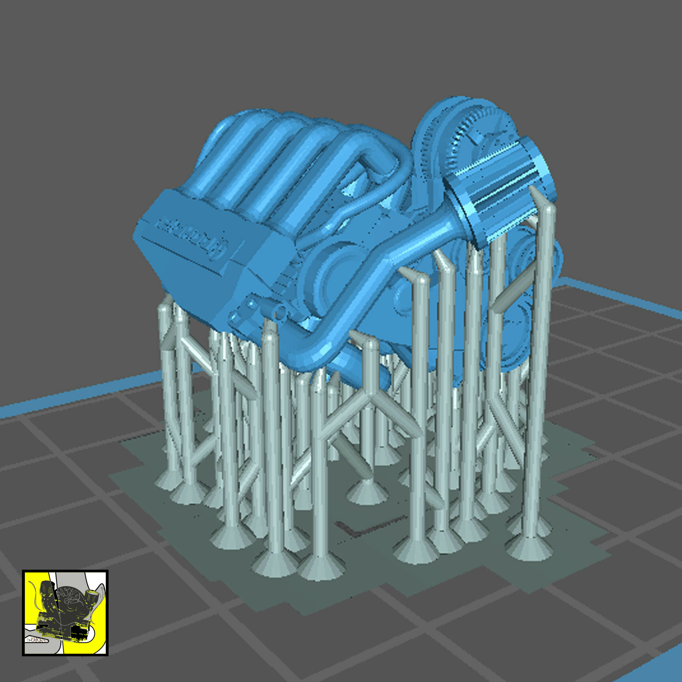 🚗 1/24 Scale Engine Volkswagen 16 Valve DOHC・ STL File for ・Cults