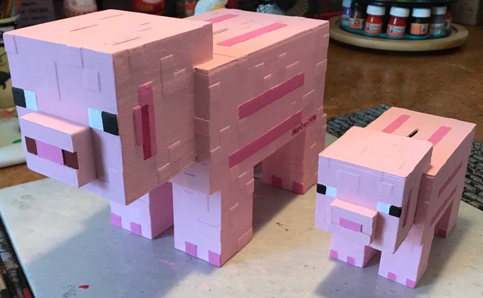 STL file Pig Money Bank minecraft 🐖 ・3D printer design to download・Cults