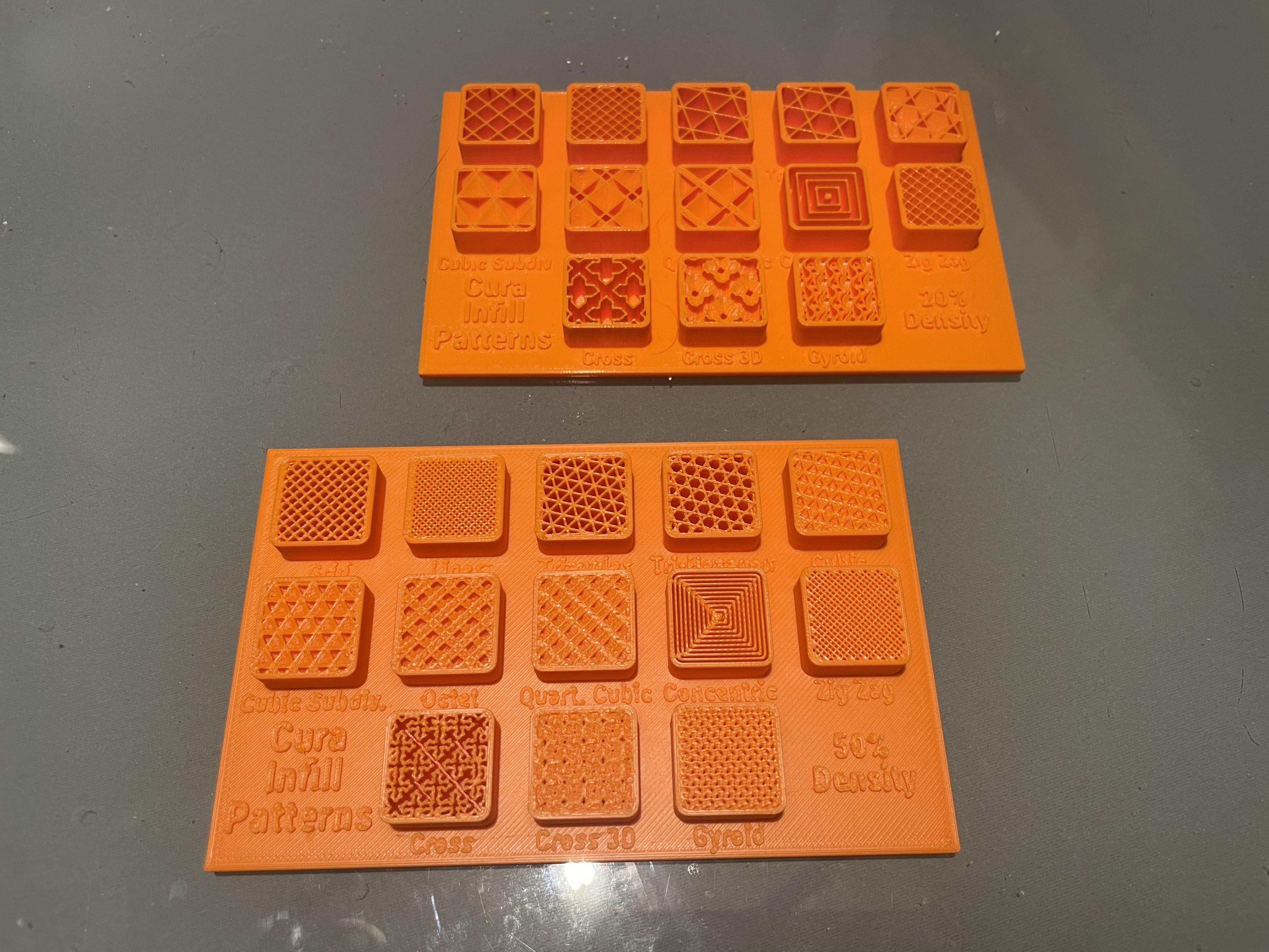 3D printing Cura Infill Patterns Display Models・Cults